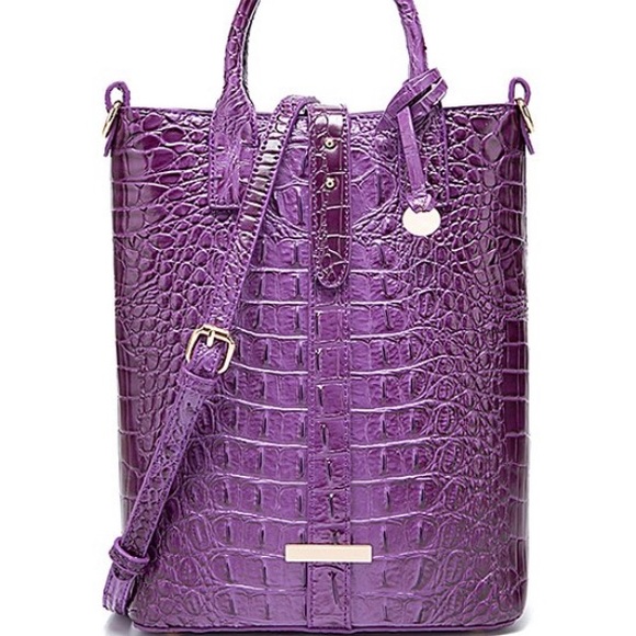 Glam Girl Fashion | Bags | Majue Purple Croc Embossed Crossbody Bag ...